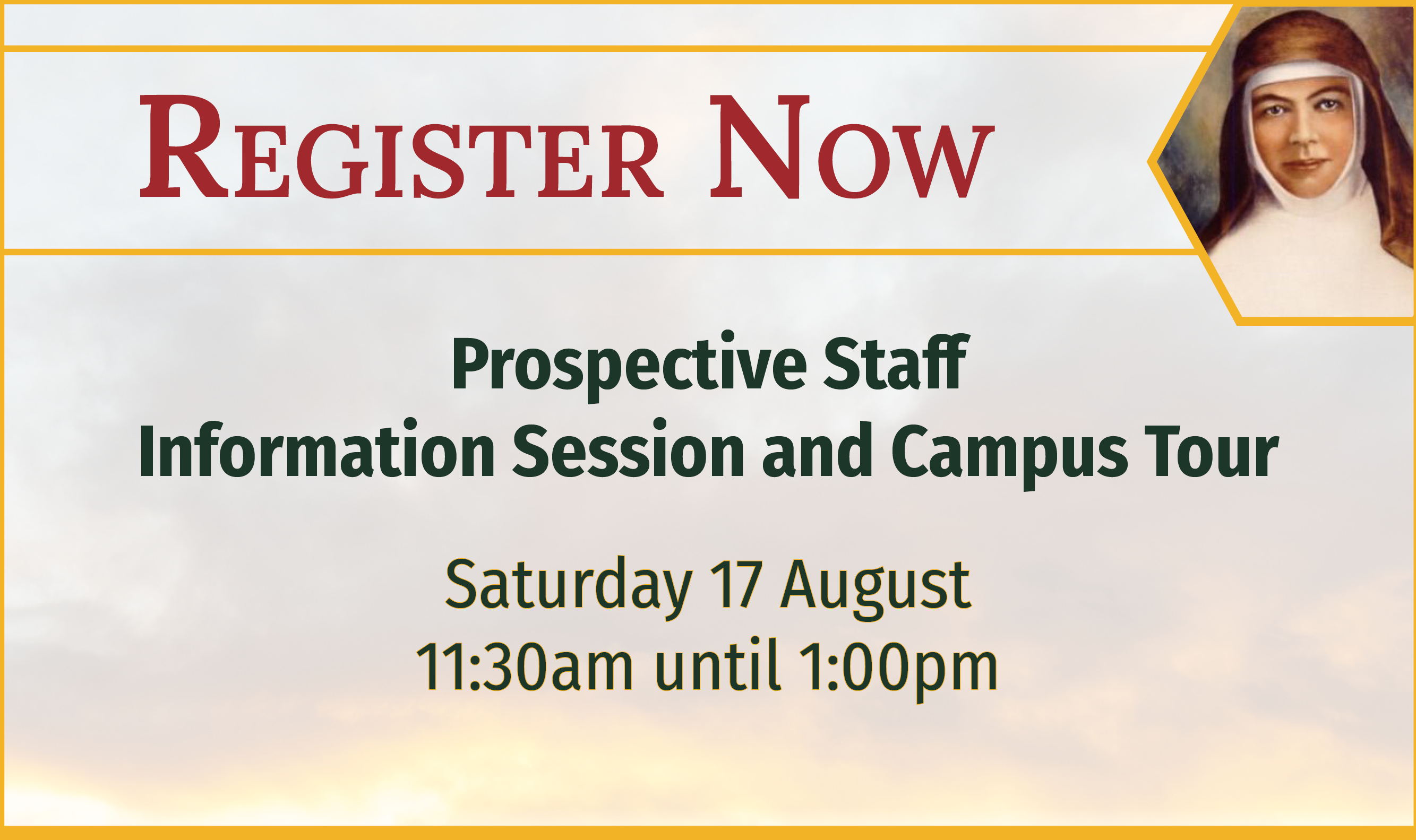 REGISTER NOW! Prospective Staff Information Session and Campus Tour ...