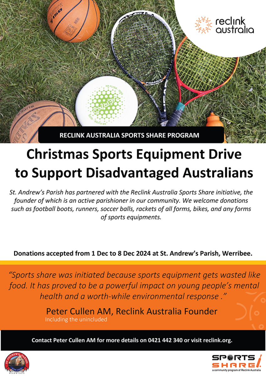 Reclink Australia - Christmas Sports Equipment Drive - MacKillop ...
